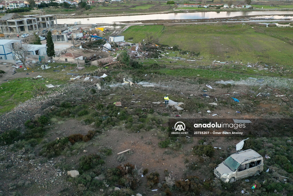 Aerial views showing damage caused by tornado in Izmir | Anadolu Images