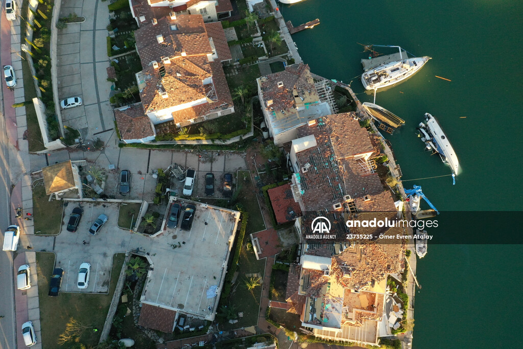 Aerial views showing damage caused by tornado in Izmir | Anadolu Images