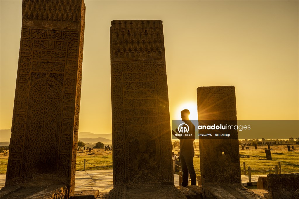 Tombstones at Ahlat Seljuk Square Cemetery in Turkey's Bitlis | Anadolu ...