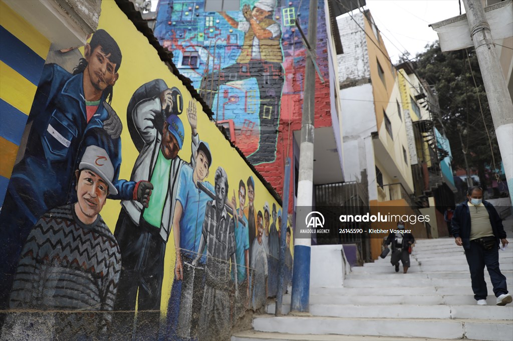 Energy of color: Massive city mural in Lima | Anadolu Images