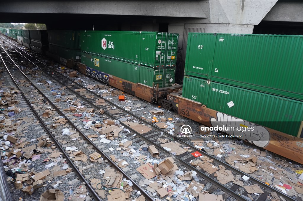 Thieves loot cargo containers in Los Angeles, leaving shredded boxes ...