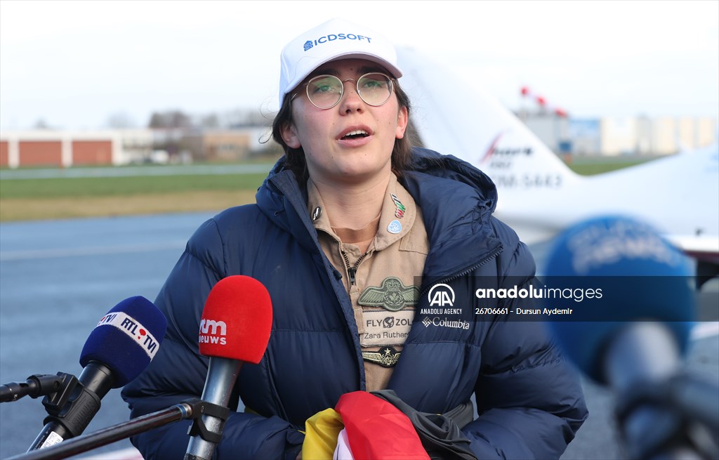 19-year-old woman pilot Zara Rutherford sets record for solo global ...