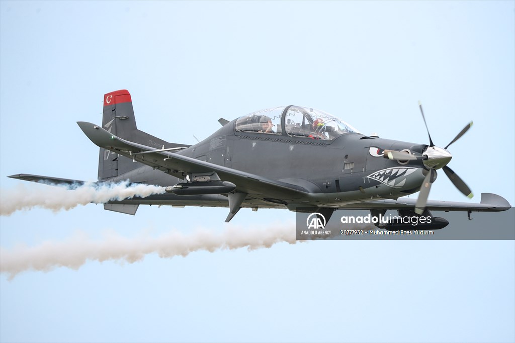 Hurkus, with Selcuk Bayraktar in the second pilot's seat, and Akinci ...