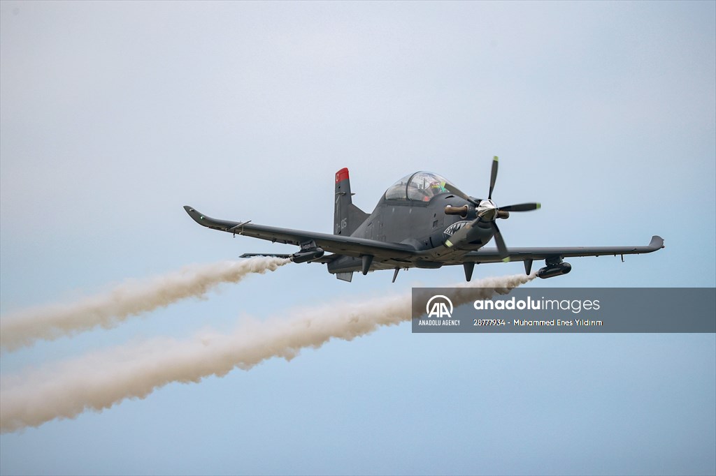 Hurkus, with Selcuk Bayraktar in the second pilot's seat, and Akinci ...