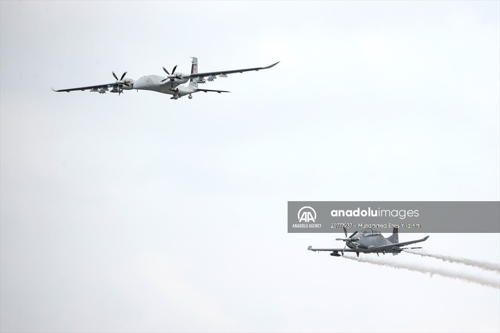 Hurkus, with Selcuk Bayraktar in the second pilot's seat, and Akinci ...