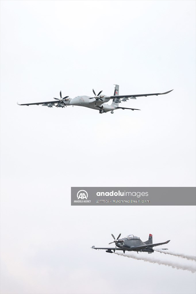 Hurkus, with Selcuk Bayraktar in the second pilot's seat, and Akinci ...