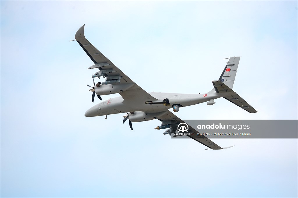 Hurkus, with Selcuk Bayraktar in the second pilot's seat, and Akinci ...