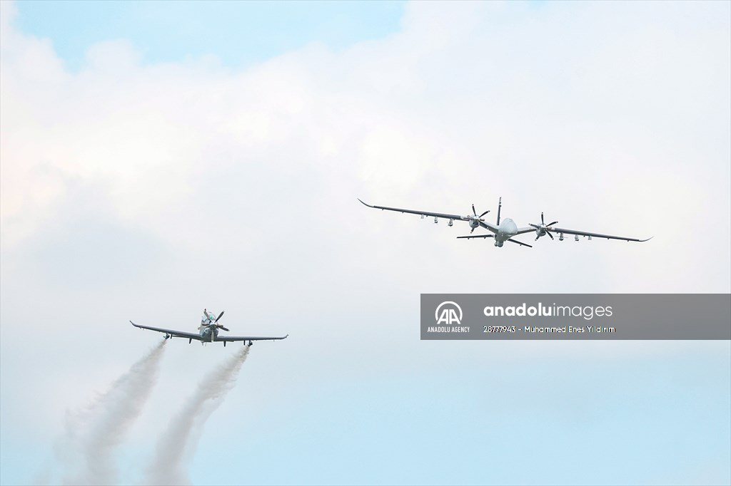 Hurkus, with Selcuk Bayraktar in the second pilot's seat, and Akinci ...