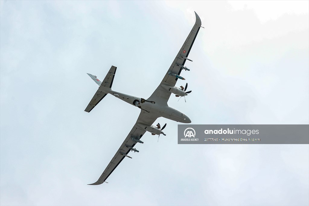 Hurkus, with Selcuk Bayraktar in the second pilot's seat, and Akinci ...