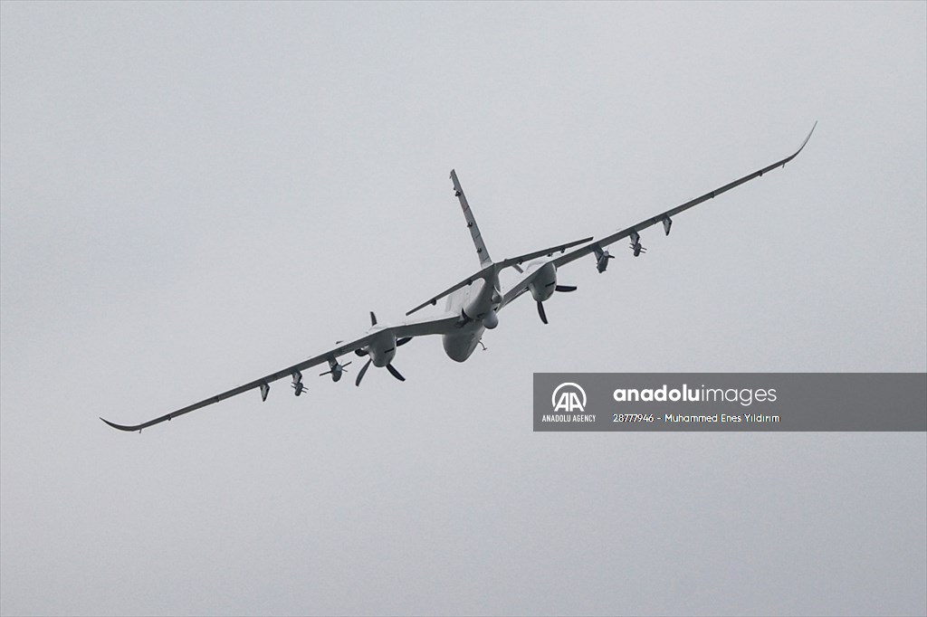 Hurkus, with Selcuk Bayraktar in the second pilot's seat, and Akinci ...