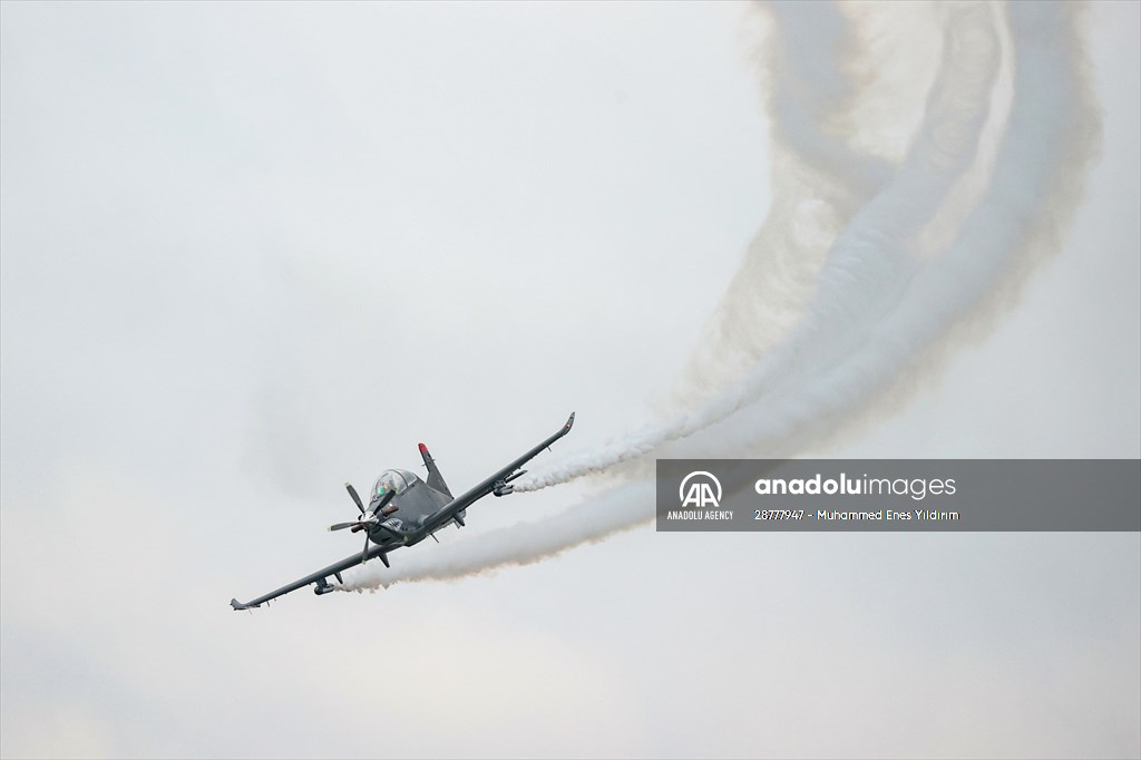 Hurkus, with Selcuk Bayraktar in the second pilot's seat, and Akinci ...