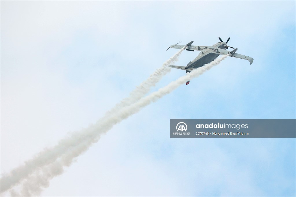 Hurkus, with Selcuk Bayraktar in the second pilot's seat, and Akinci ...