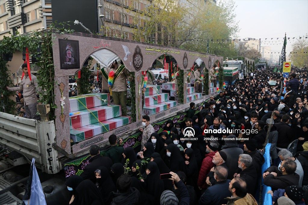 Funeral procession 200 Iranian soldiers of Iran-Iraq war in Tehran ...