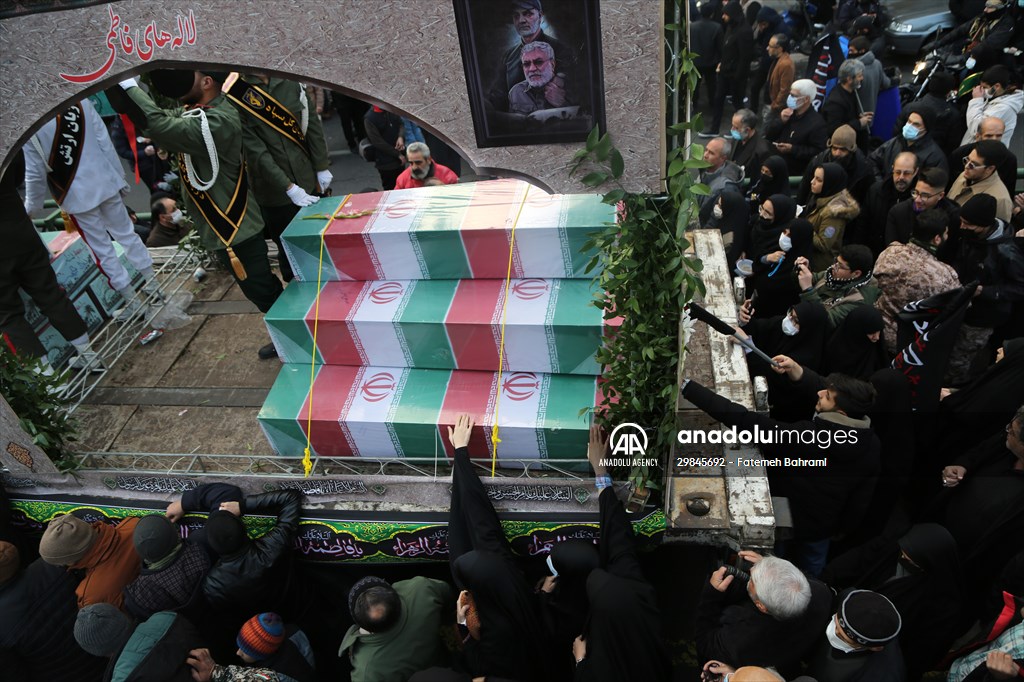 Funeral procession 200 Iranian soldiers of Iran-Iraq war in Tehran ...